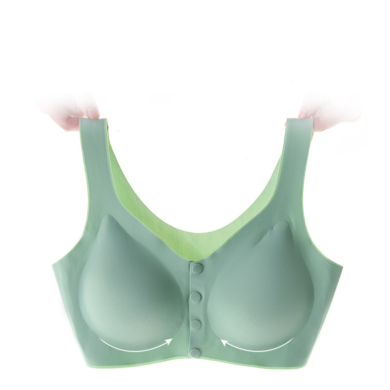 Women's Front Button Bra Maternity Nursing Bra Feeding Wireless Push ...