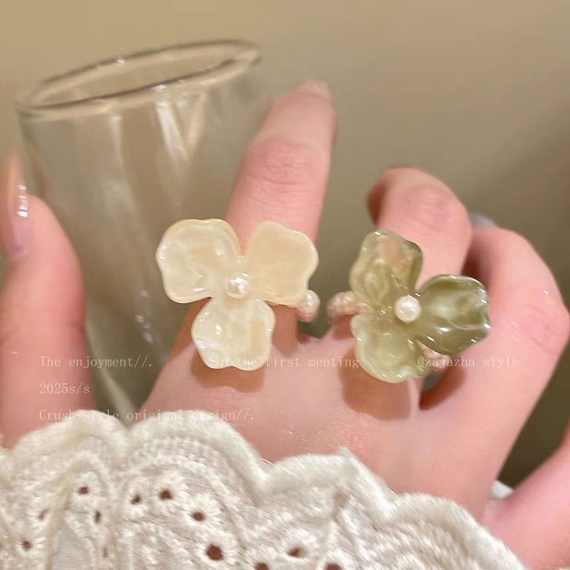 Dopamine Colorful Flower Ring Summer Sweet Resort Wind Flower Finger ...