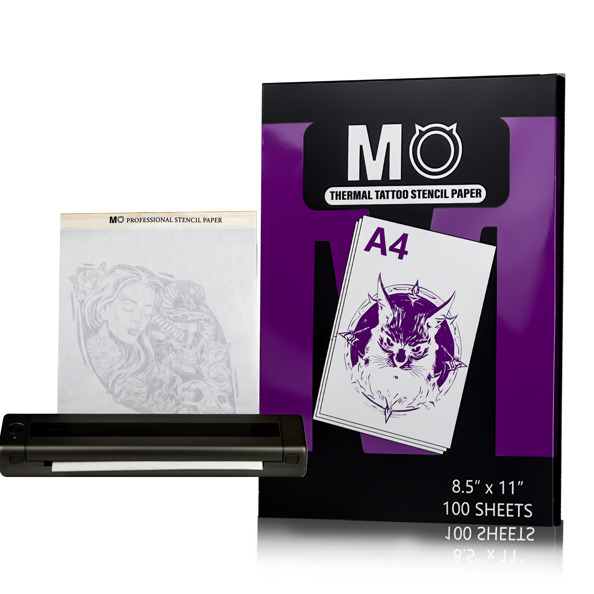 10/30/50 Sheets MO Tattoo Transfer Paper A4 Size Thermal Tattoo Stencil ...
