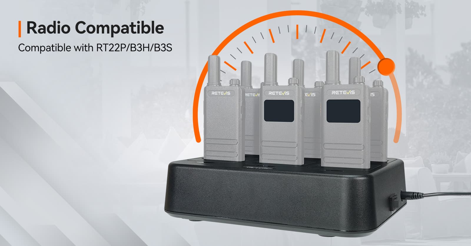 6-Way Charger Multi Unit Charger Base for B3H B3S Walkie Talkie and ...