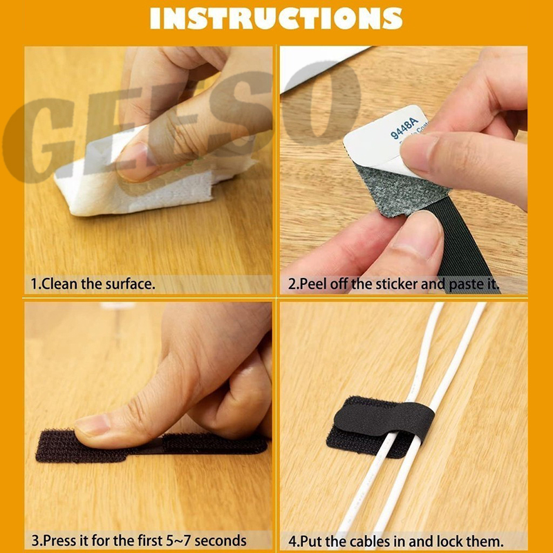 GEESO 20Pcs Cable Ties Reusable Fastening Wire Organizer Cord Rope ...