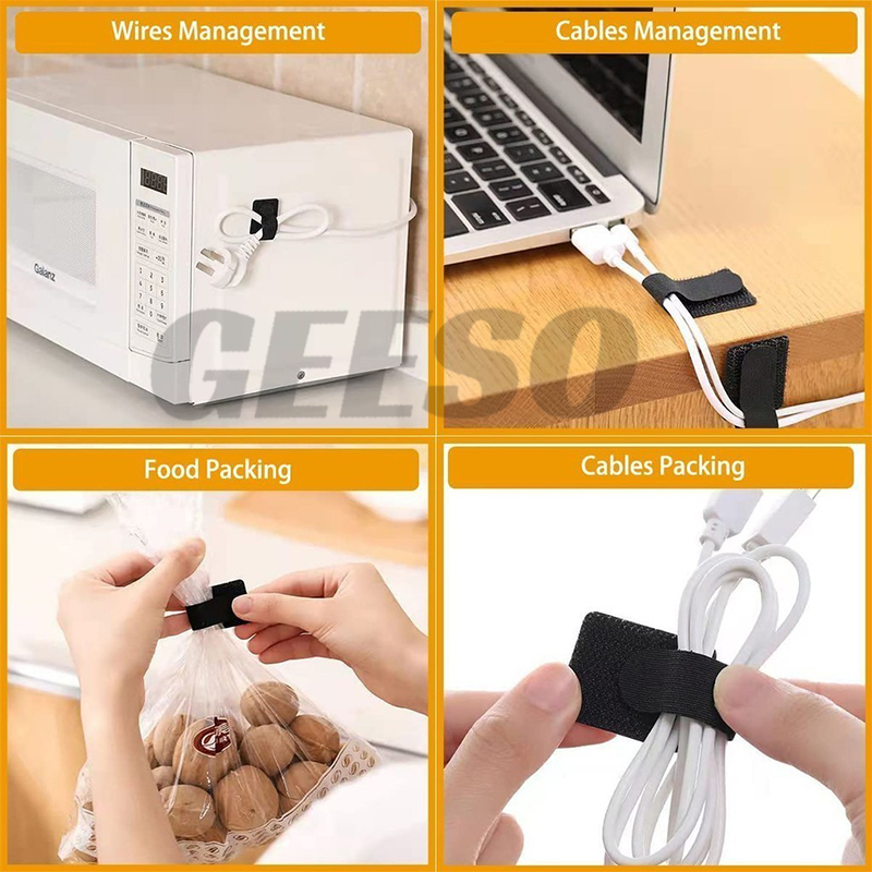 GEESO 20Pcs Cable Ties Reusable Fastening Wire Organizer Cord Rope ...