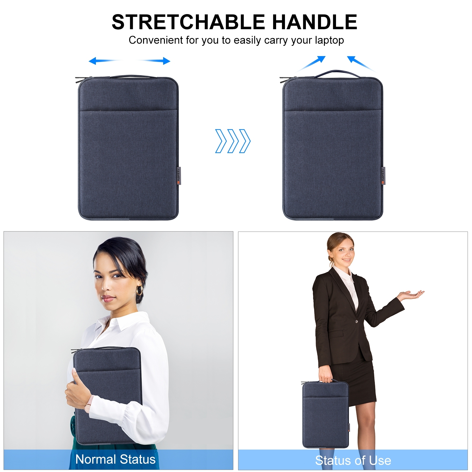 Laptop Sleeve Case Zipper Briefcase Bag with Handle for 13 15 16 inch ...