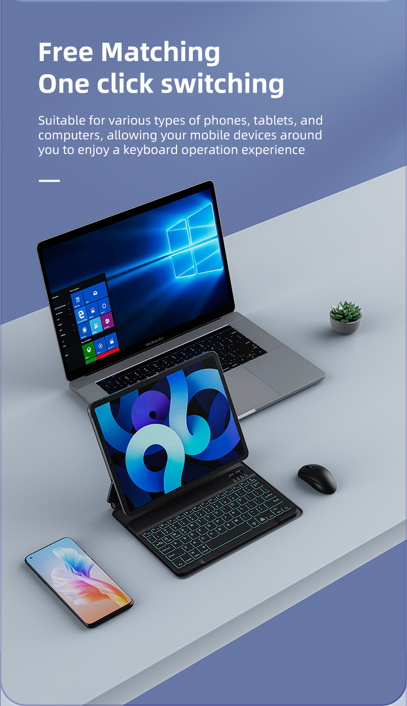 KIVEE Wireless Bluetooth Keyboard Rechargeable Slim Universal Portable ...