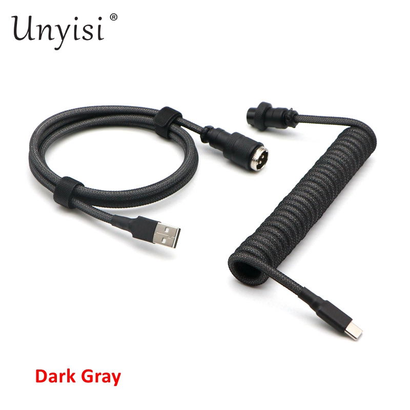 Hand Made USB-A to Type-C Coiled Cable for Mechanical Keyboard With ...