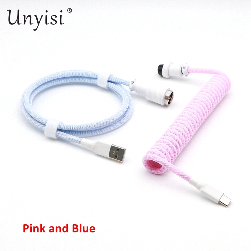 Hand Made USB-A to Type-C Coiled Cable for Mechanical Keyboard With ...