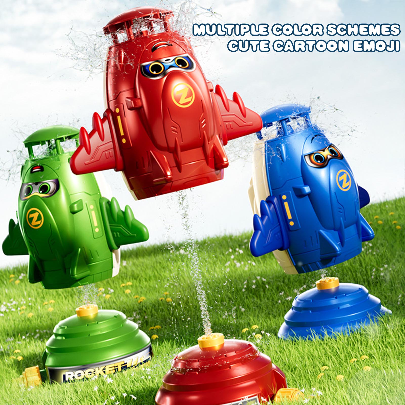 Flying Rockets Water Spray Sprinkler Toys Portable Water Jet Launcher ...