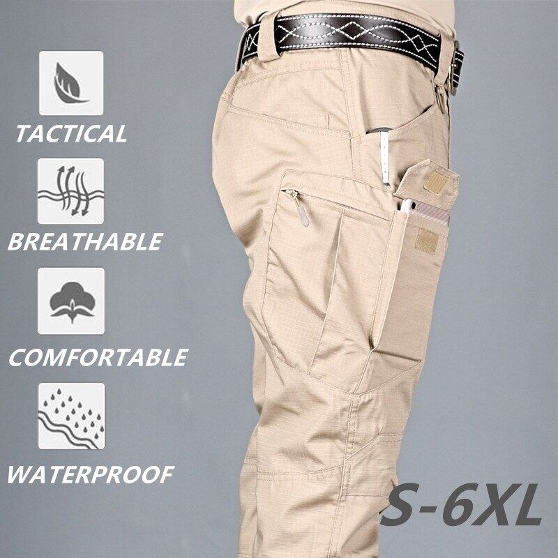 IX7/IX9 Men's Tactical Pants Waterproof Ripstop Fabric Multi Pocket Pants Outdoor Leisure Cargo ...