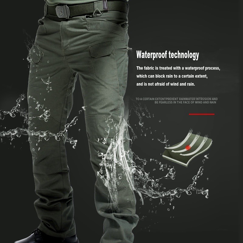 IX7/IX9 Men's Tactical Pants Waterproof Ripstop Fabric Multi Pocket Pants Outdoor Leisure Cargo ...