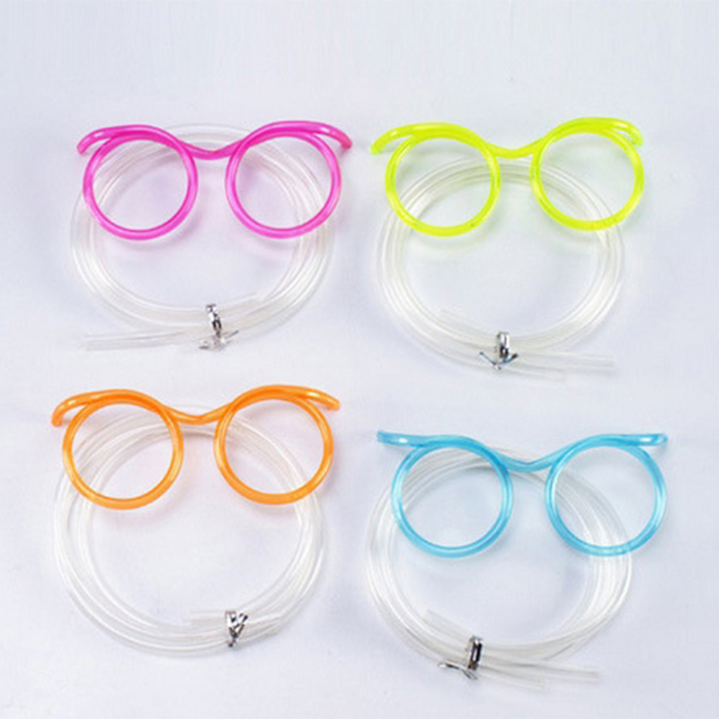 Fun Kids Straw Glasses Colorful Party Drinking Eyewear Novelty Cute ...