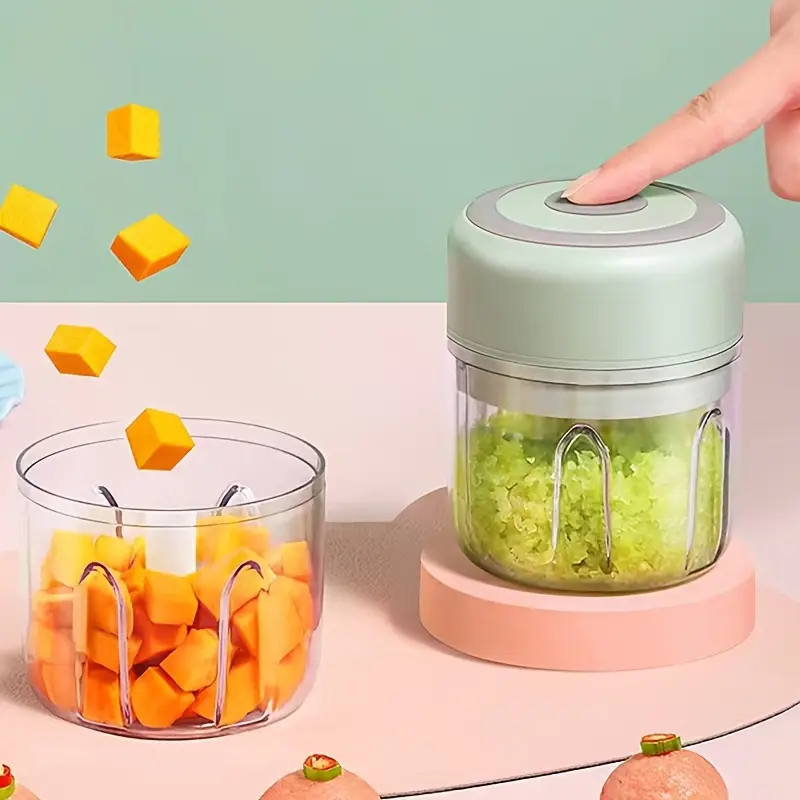 Portable Small Food Processor Electric Garlic 250ML USB Mini Chopper ...