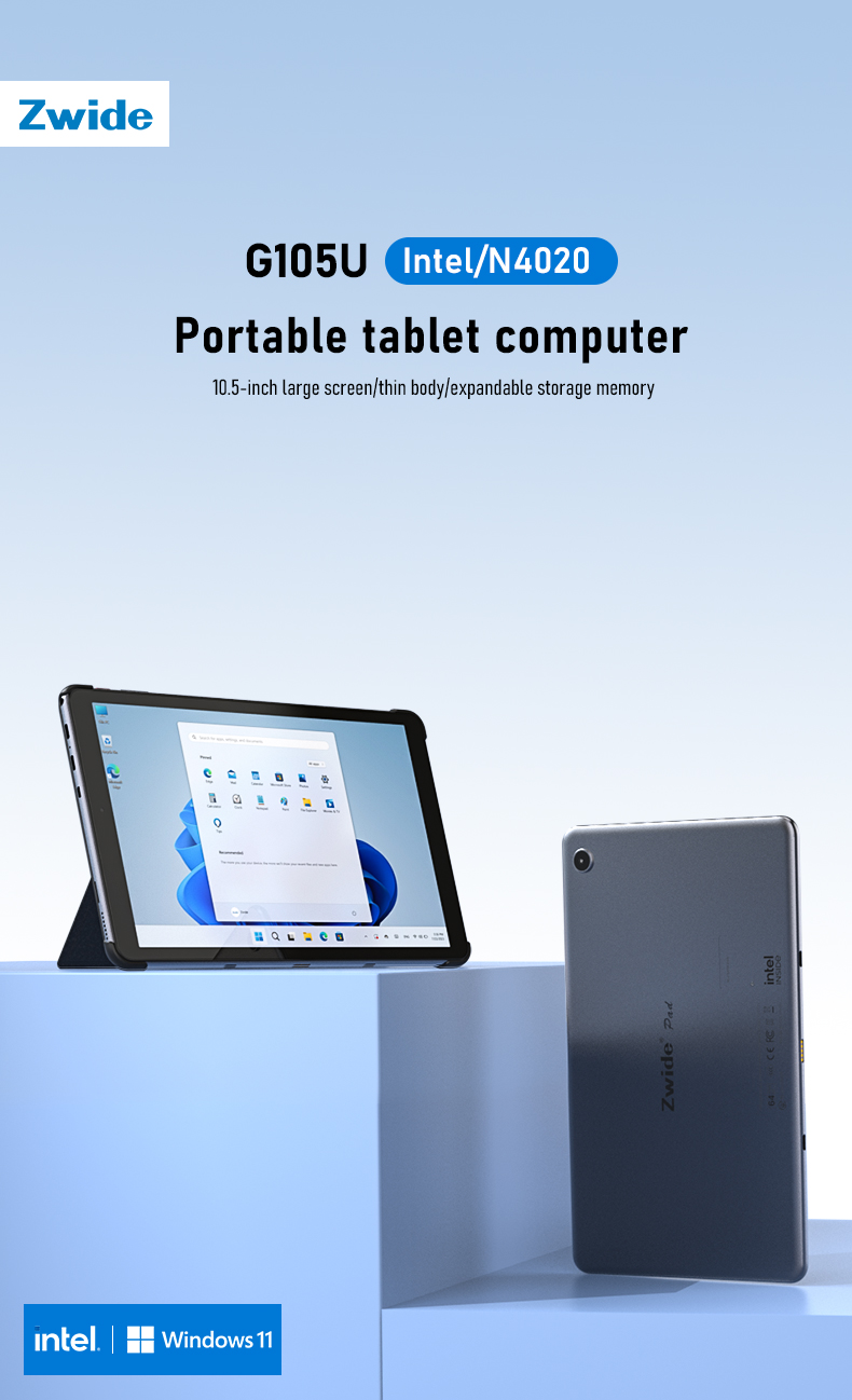 Zwide G105U windows11 Tablet PC 10.5" N4020 2in1 6GB RAM + 128GB ROM + Up to 1TB Extended SSD 2 ...