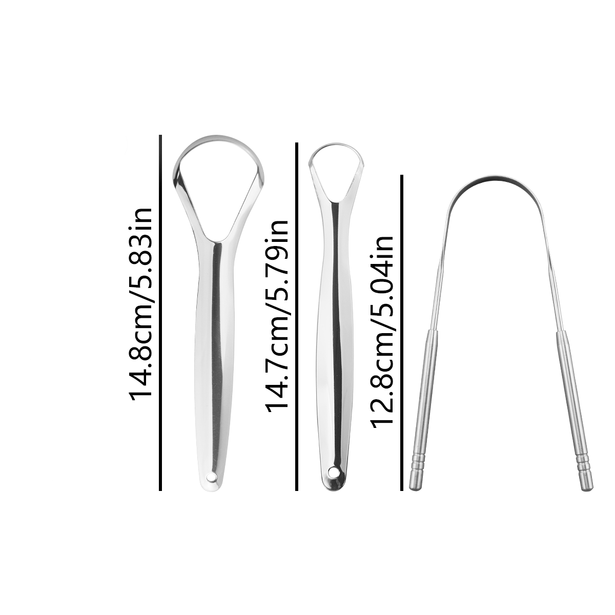 Stainless Steel Tongue Scraper Set with Storage Box, Portable Oral Care ...