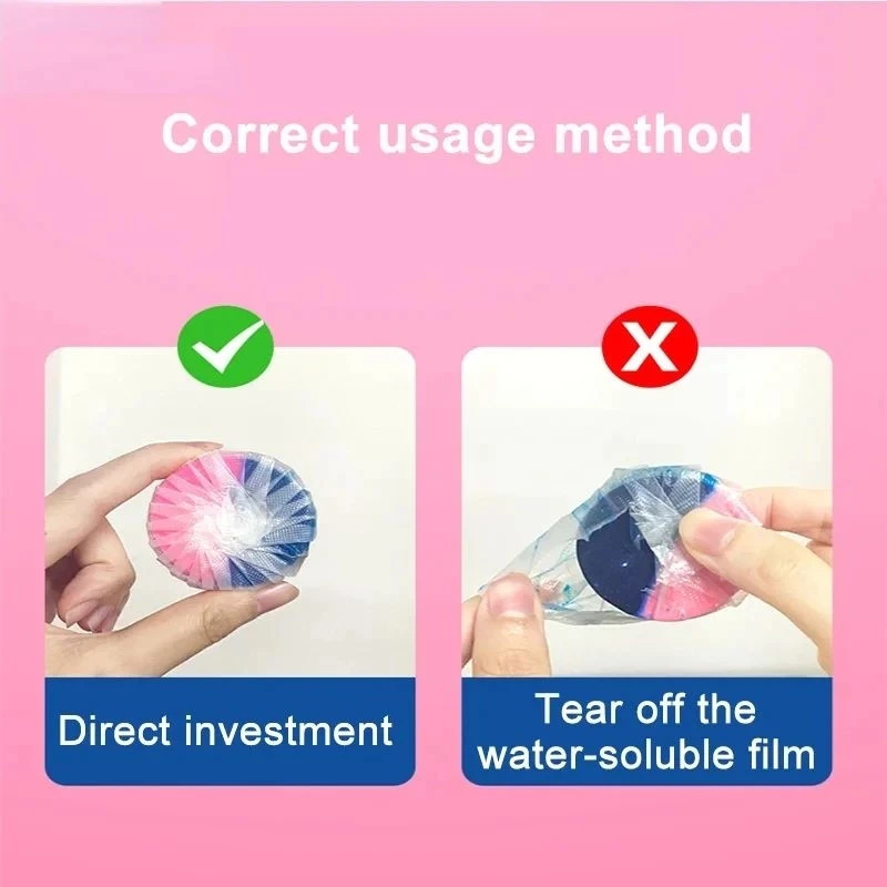 💫💫(New formula) 2IN1 toilet deodorant blocks Remove stains twice as muchpink blocks for toilet ...