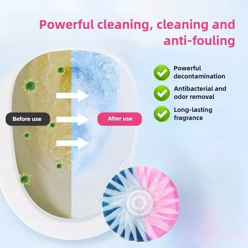 (New formula) 2IN1 toilet deodorant blocks Remove stains twice as muchpink blocks for toilet ...
