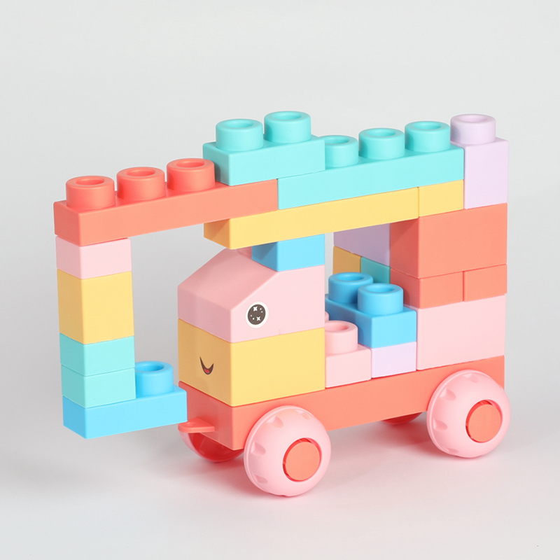 88PCS Huge Soft Rubber Building Blocks for Baby Chewable Silicone Soft ...