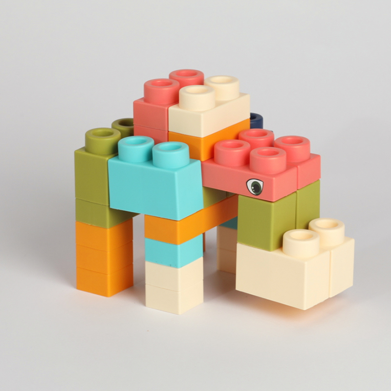 88PCS Huge Soft Rubber Building Blocks for Baby Chewable Silicone Soft ...