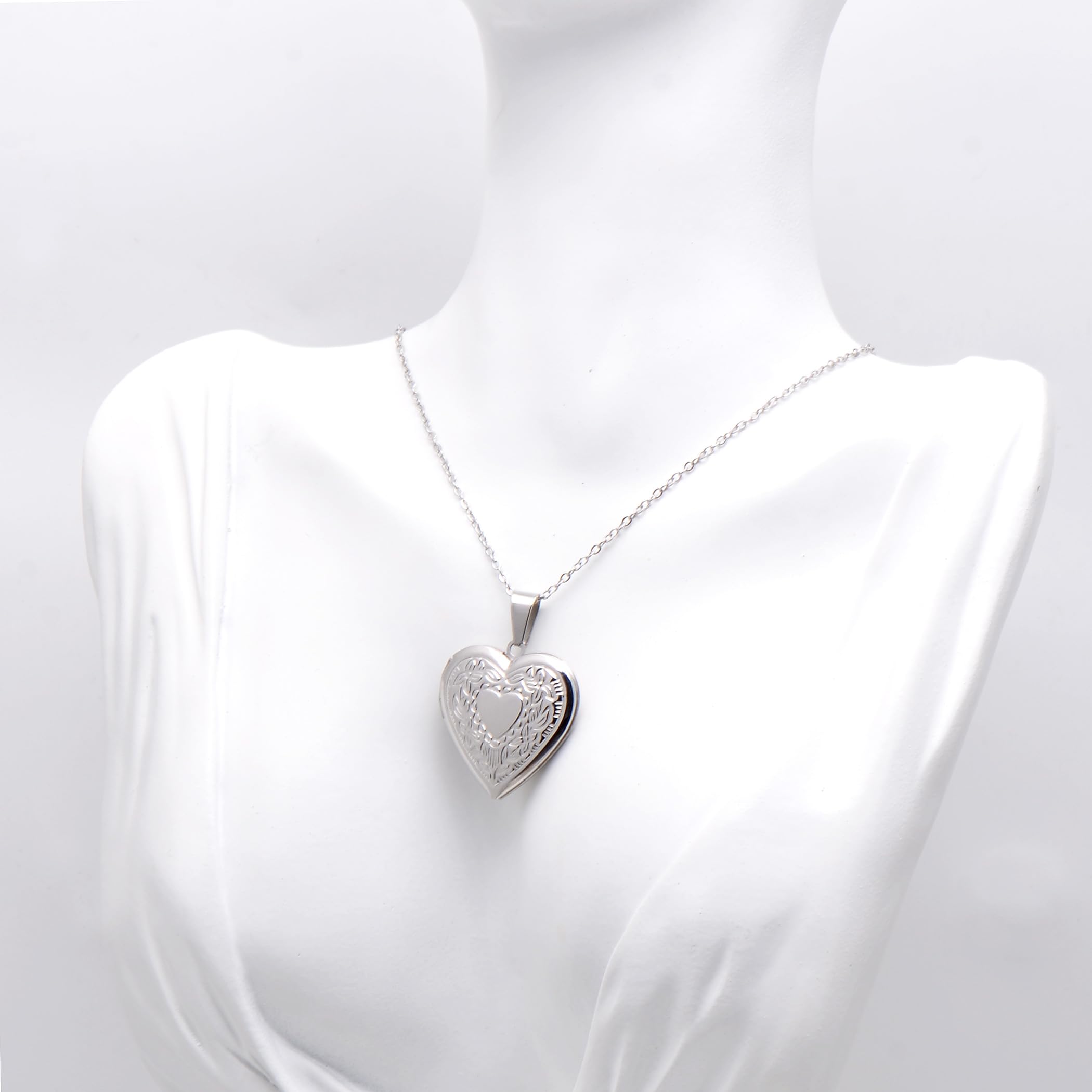 Heart Shape Locket Necklace - Stainless Steel Love Pendant with ...
