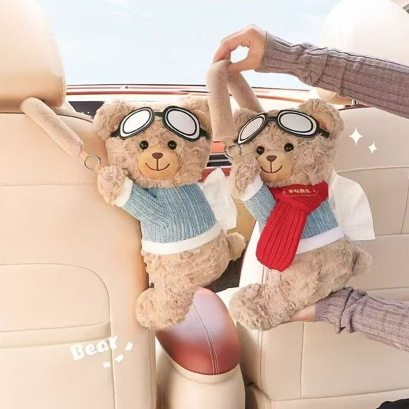 2026 New Car Tissue Box Hanging Car armrest box Paper tray Cover Cute ...