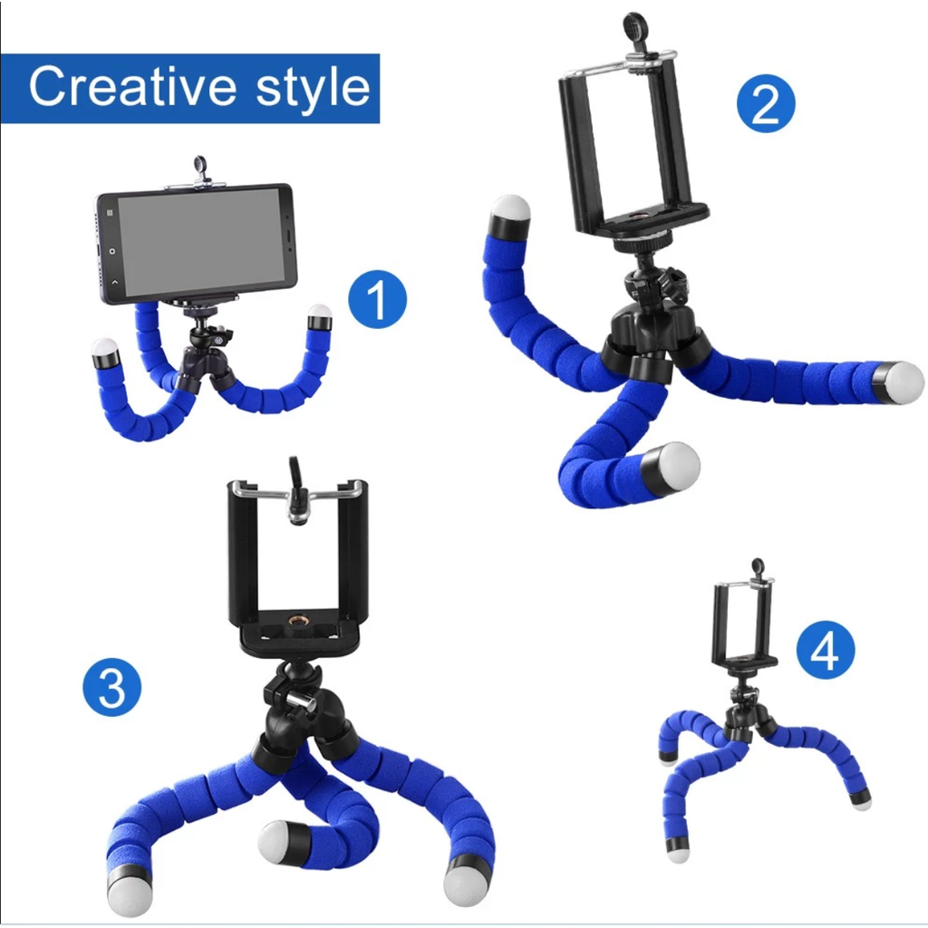 Flexible Octopus Tripod Phone Holder with Bluetooth Remote for All ...