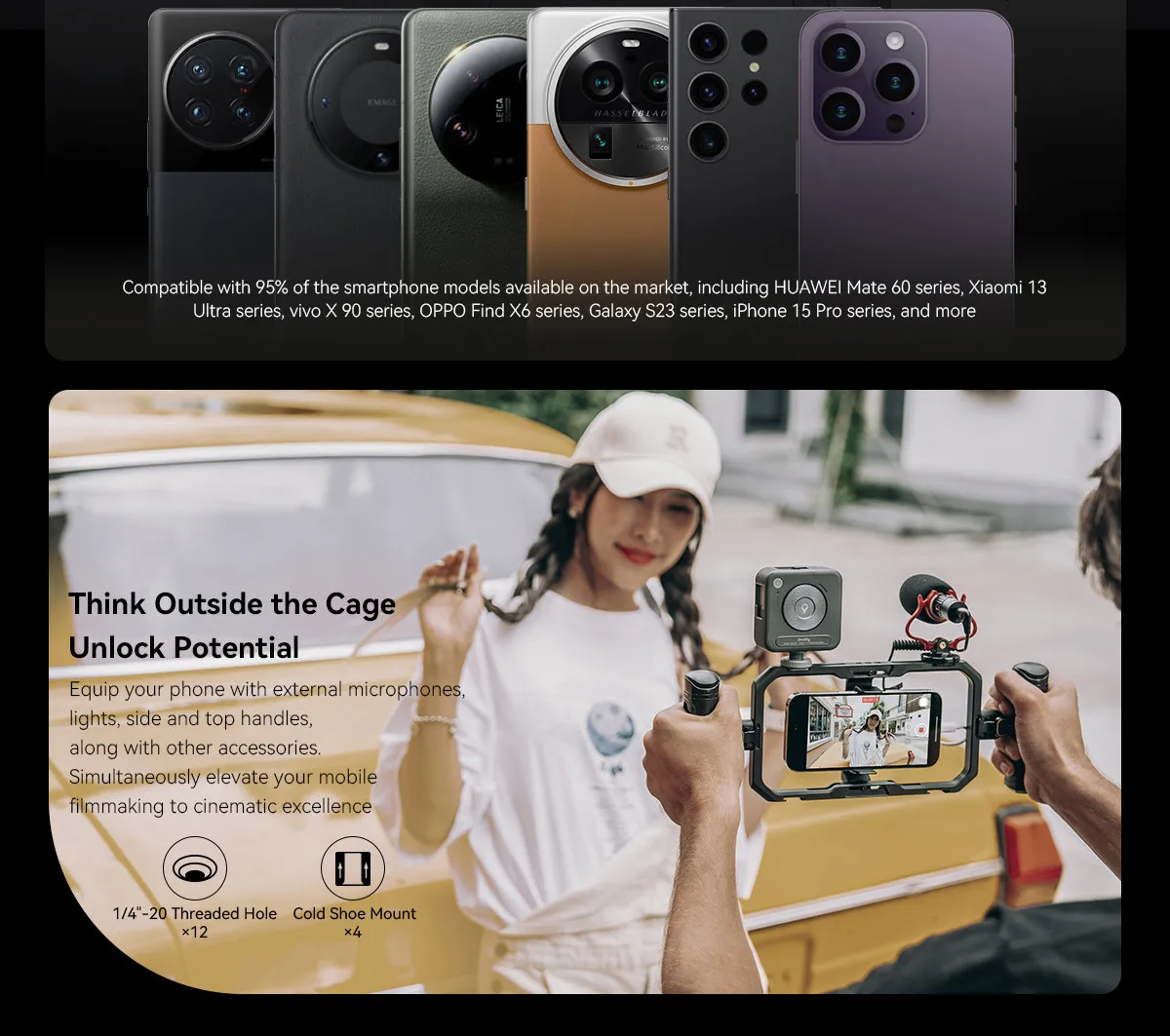 SmallRig Universal Quick Release Mobile Phone Cage MC4 MagSafe for ...