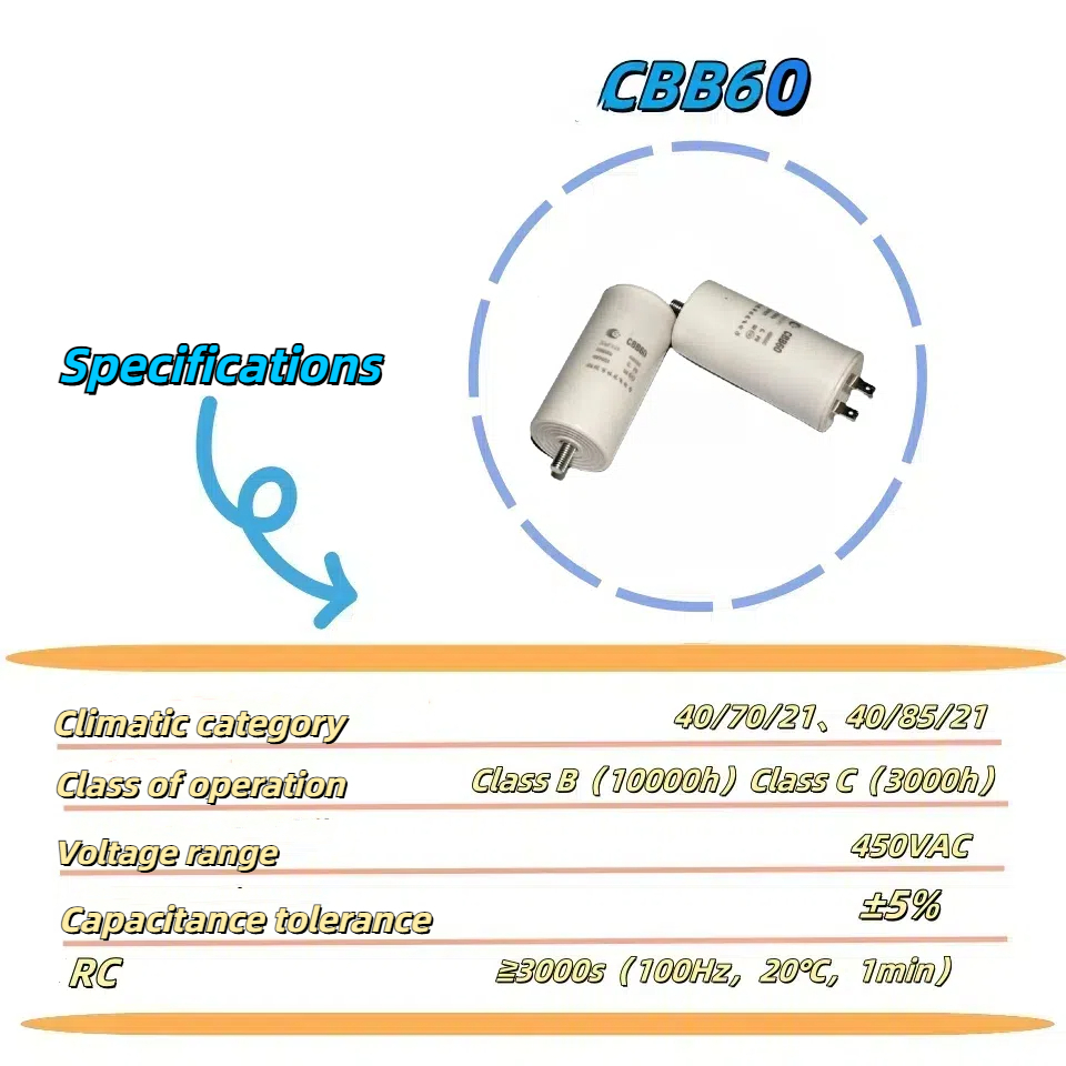 CBB60 Capacitors for Washing Machines, Refrigerators, and Water Pumps ...