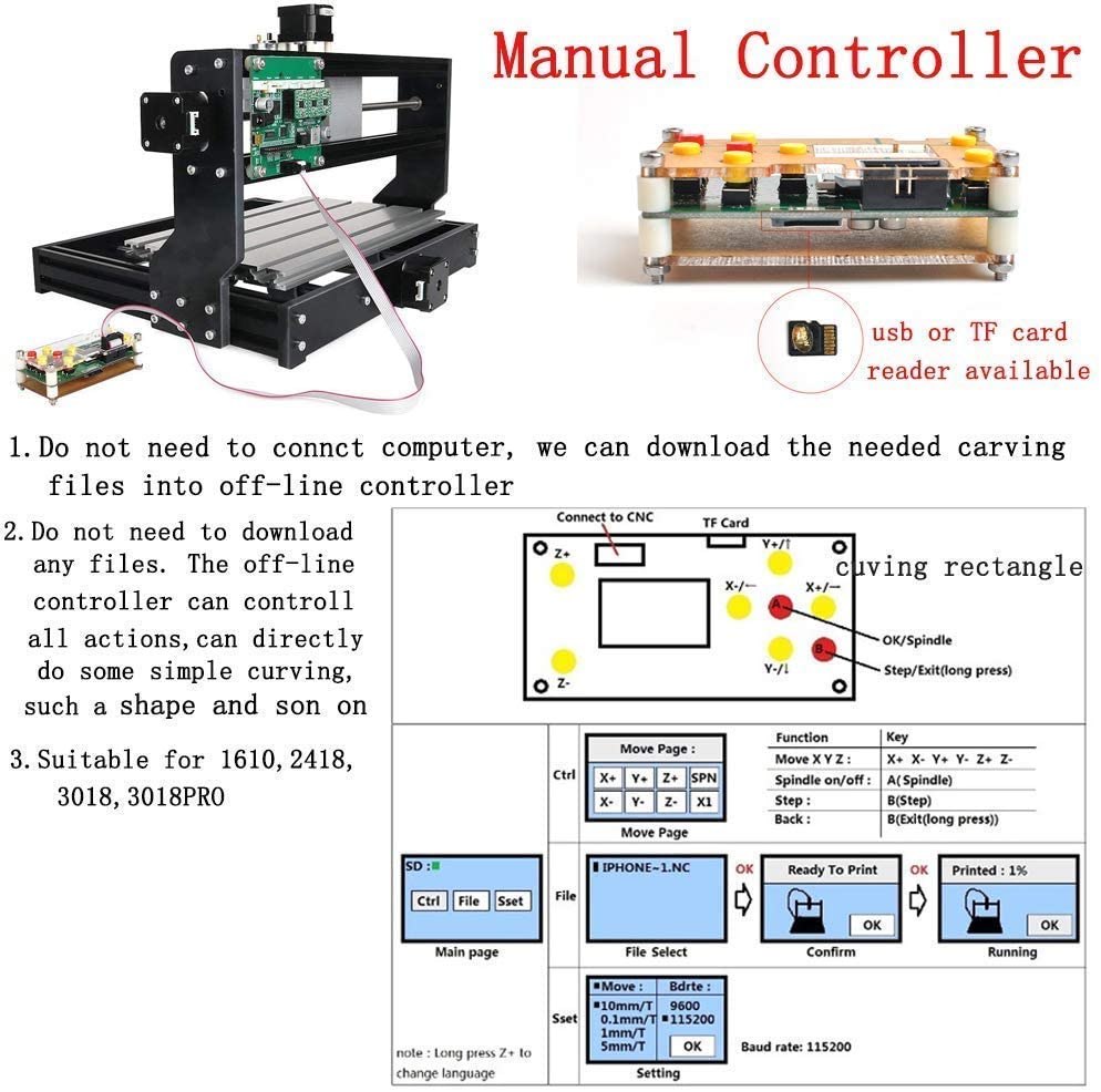 [Local delivery] CNC 3018 Pro CNC Engraving Machine kit GRBL Control DIY Mini CNC Machine Router ...