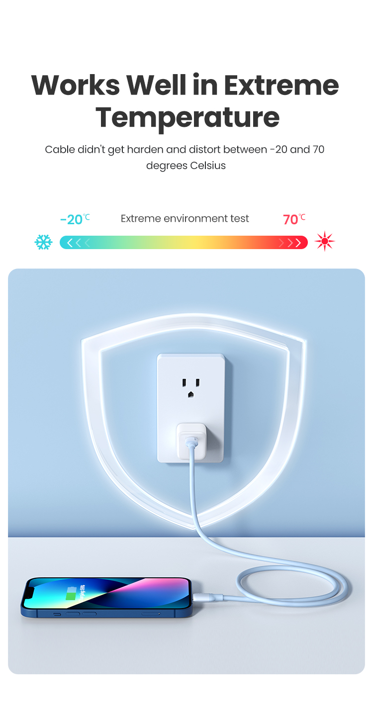 UGREEN MFI Silicone USB C to Lightning Cable PD20W 1M Fast Charging ...