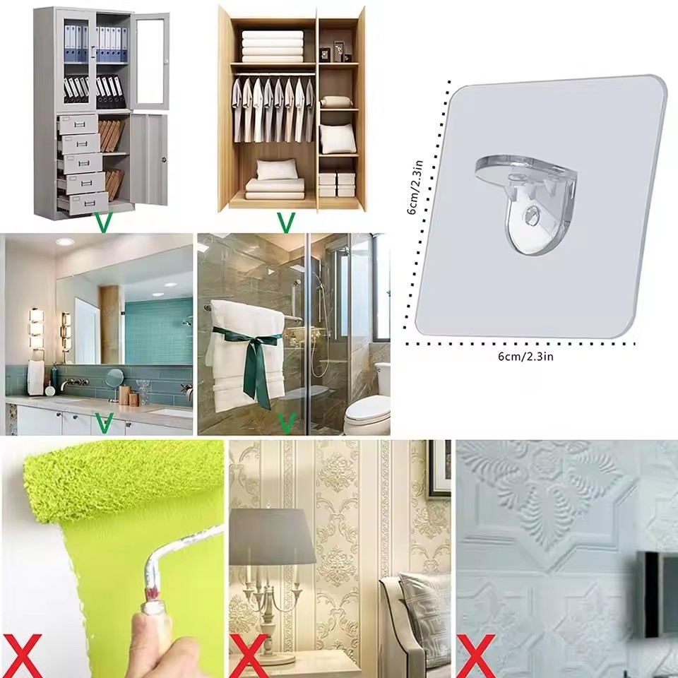 5/10/20pcs Shelf Support Brackets Self-Adhesive L-Shaped Support ...