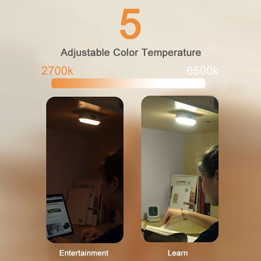LED Night Light Body Motion Sensor Bedroom Lamp USB Rechargeable ...