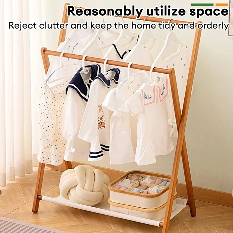 TOTO Wooden Foldable Clothes Rack Clothes Hanger Rack Folding Coat Rack ...