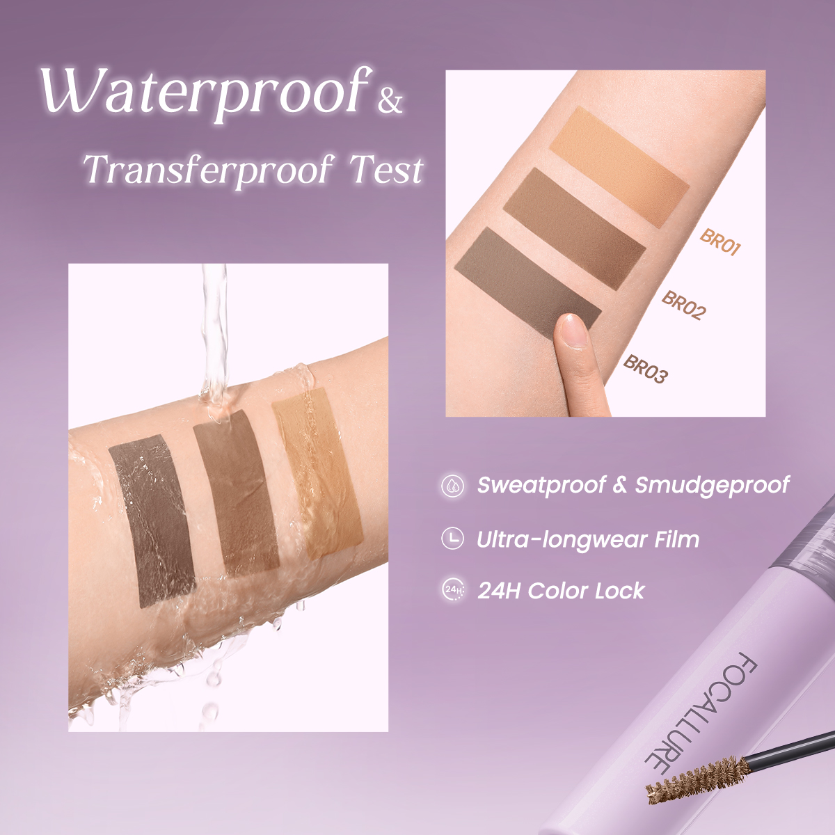 FOCALLURE Full-cover Korean Eyebrow Mascara Slim Brush Waterproof ...