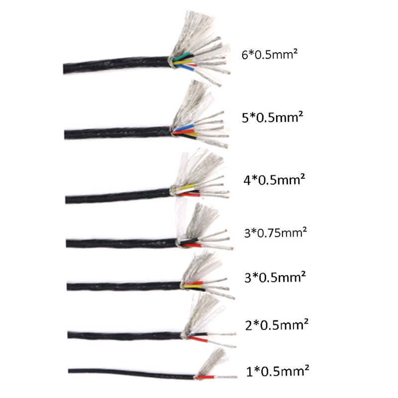 1M PTFE High Temperature Shielded Wire 1 2 3 4 5 6 Cores High Purity ...