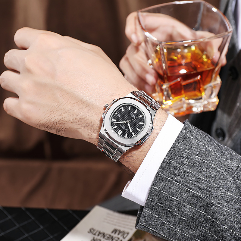 In Stock 】New Fashion Unisex Steel Band Watch High-end Ultra-thin Steel ...