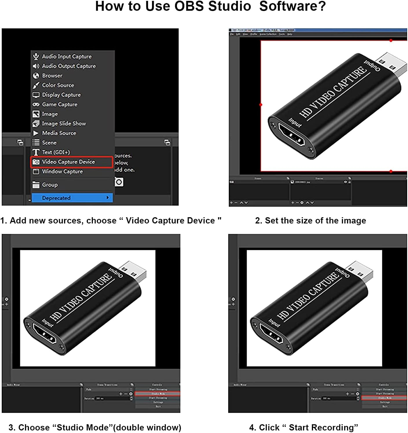4K HDMI USB Video Capture Live Streaming for PS4 Xbox Phone Game HD ...