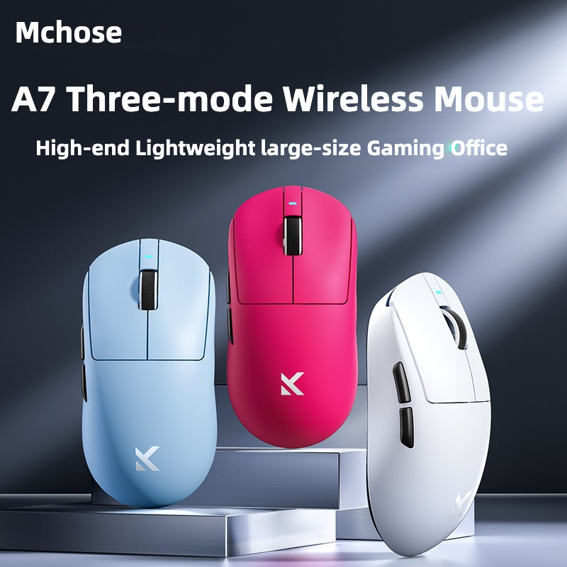 Wireless Mouse Mchose A7 Gaming Mouse Lightweight Three Mode PAW3950 ...