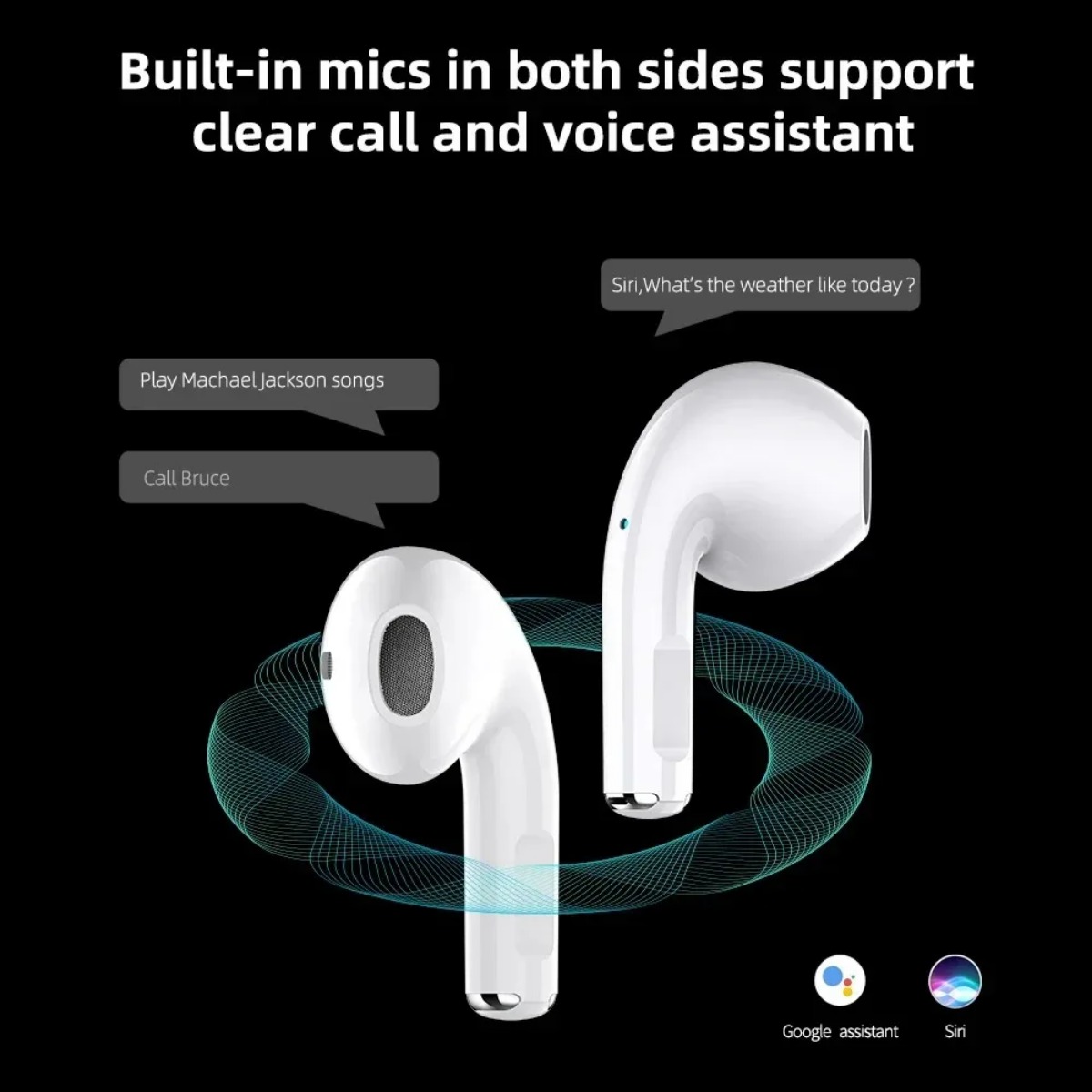 Pro4 Earphones Wireless Dual In-Ear Ultra Long Standby Stereo Bass ...