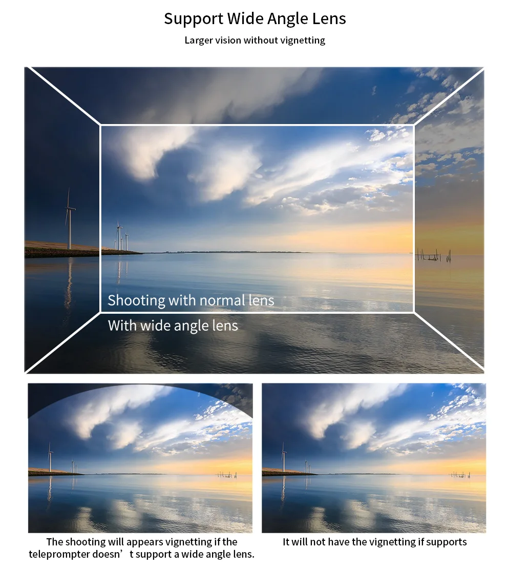 FEELWORLD TP2A 8 inch Mini Teleprompter Portable Supports Under ...