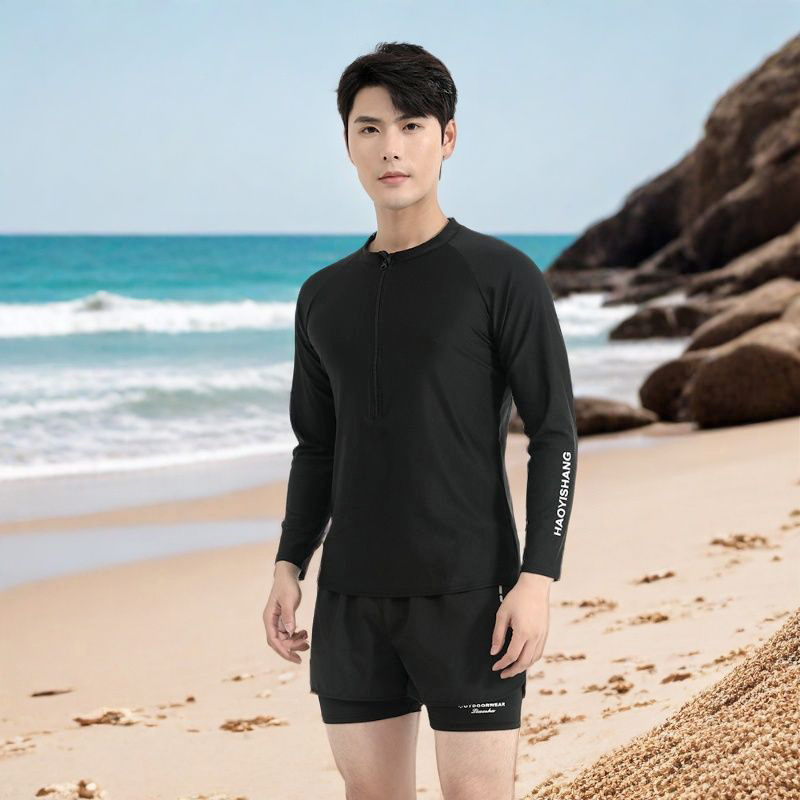 【Starfish】swimming suit man long Sleeve游泳衣男Swimming suit man 2 Pcs ...