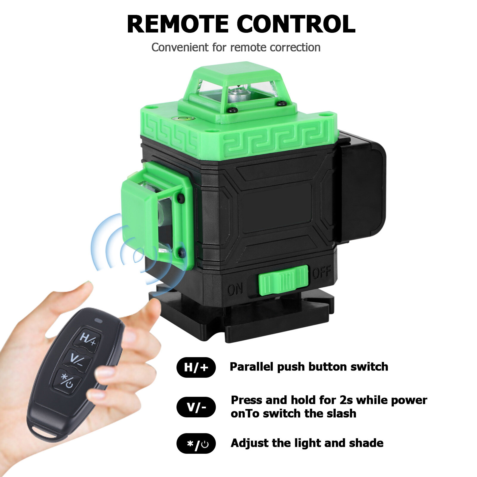 12 Lines Laser Level Green Light Making Laser 360° Adjustable Auto ...