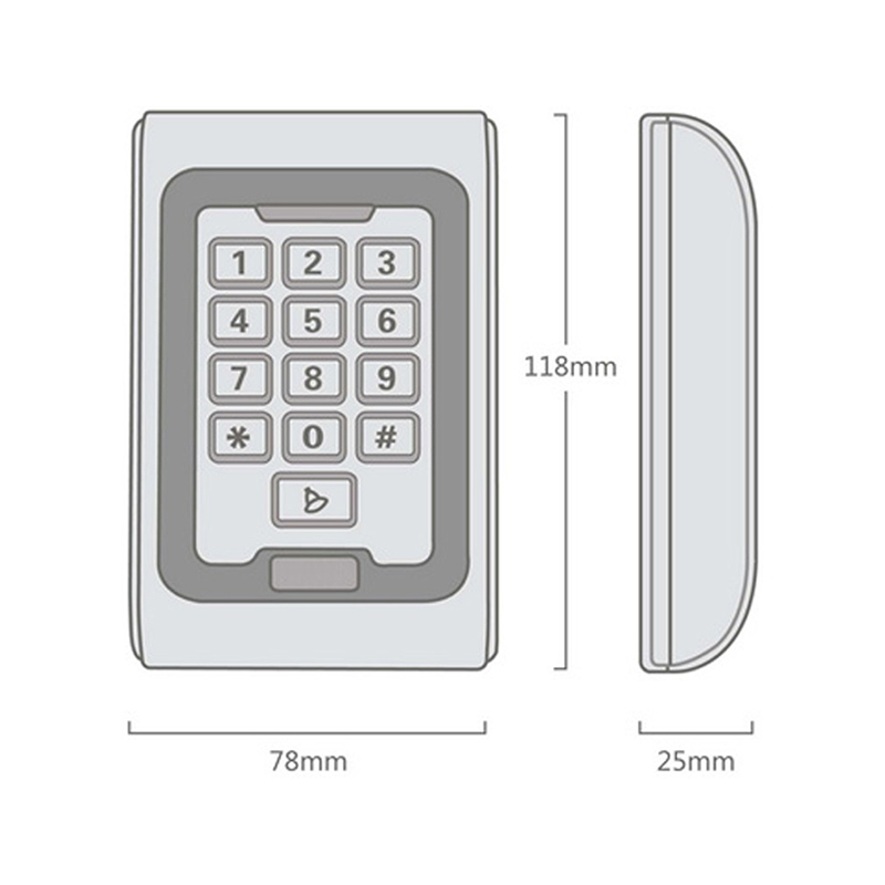 K8 IP68 Waterproof Metal Indoor+Outdoor Standalone Keypad Support RFID ...
