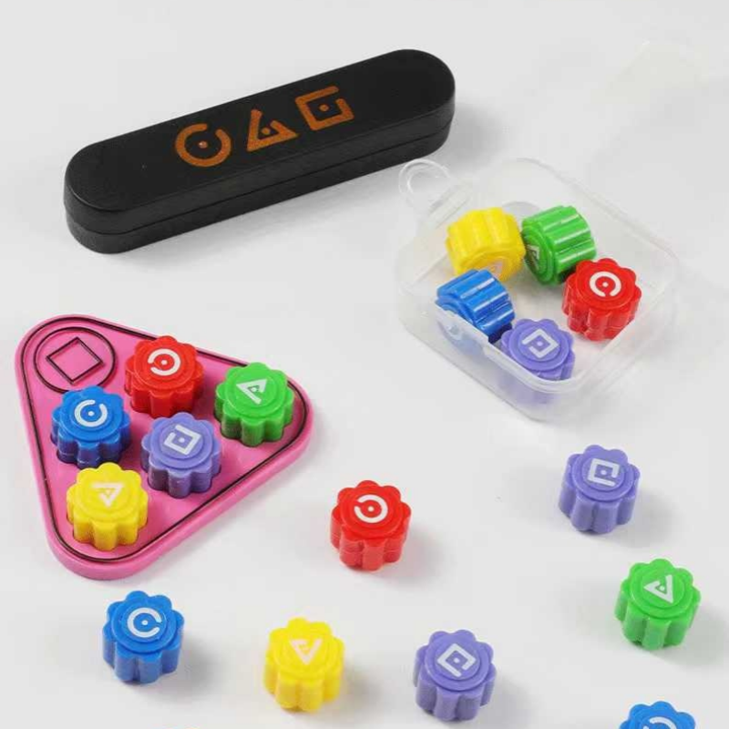 Stone-catching game Children throw stones and throw stones. Multi ...