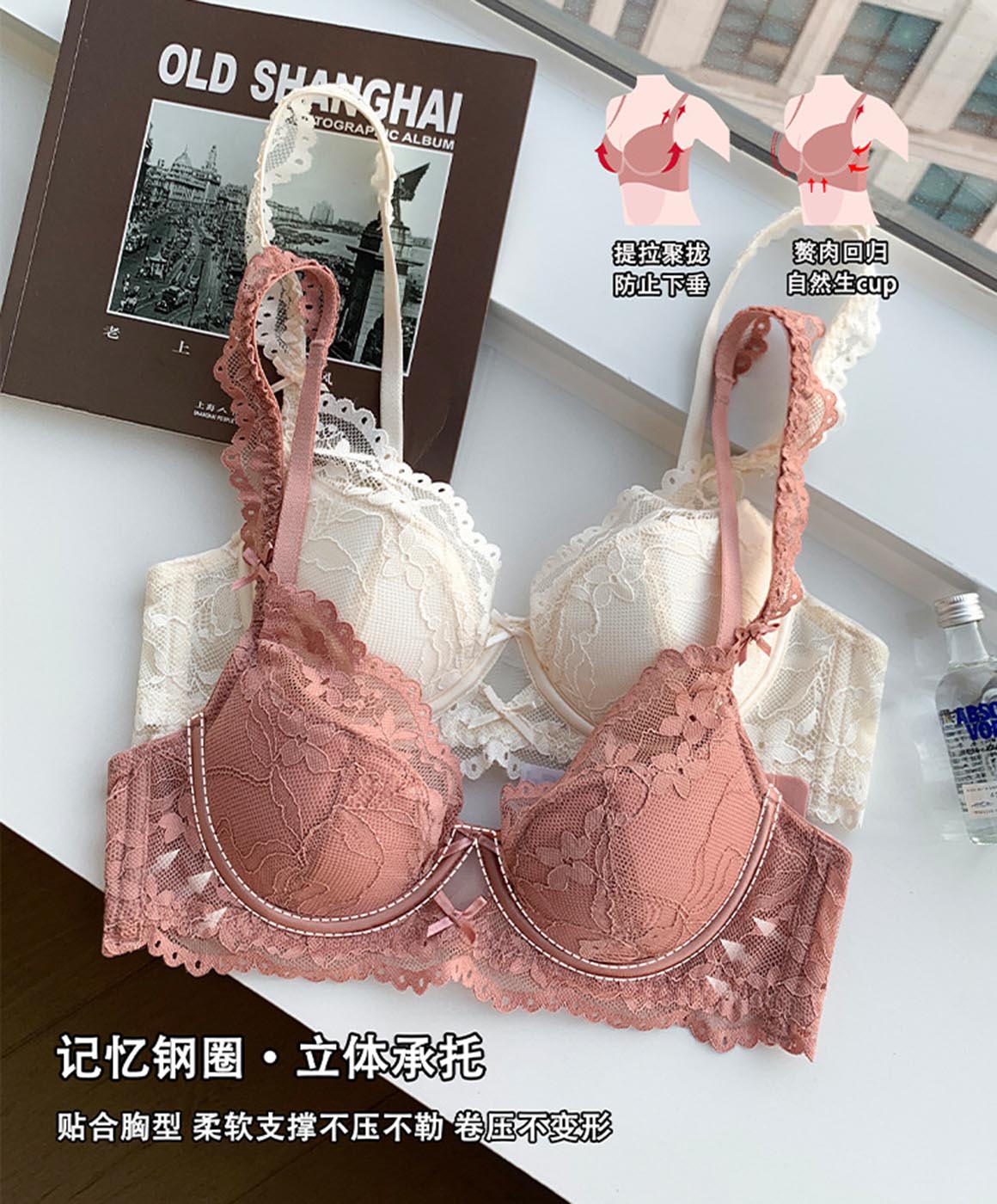 Soft Sexy Frameed Underwear Comfortable Lace Ultra-Thin Breathable Push-Up Bra Women | Shopee ...