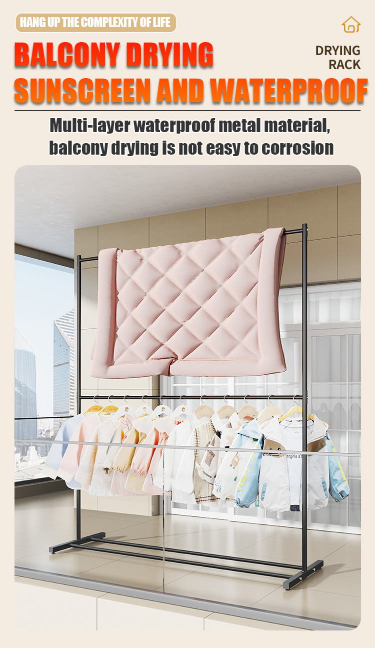 Clothes drying rack floor bedroom clothes hanging clothes rack clothing ...