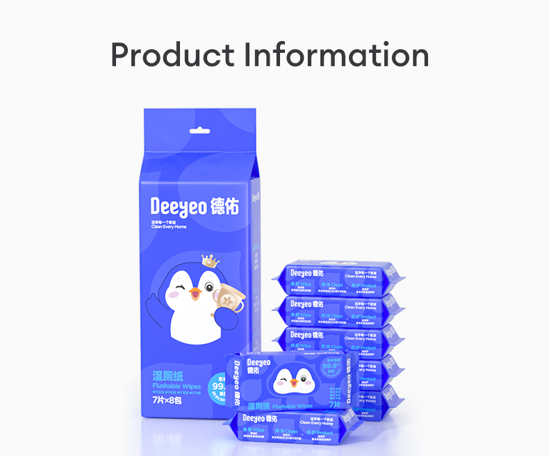 Deeyeo Mini Flushable Wipes Tissues Portable Wet Toilet Paper Wipes ...