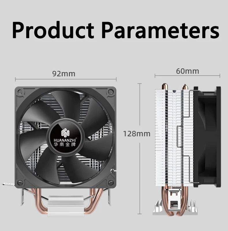 HUANANZHI A02 PRO CPU Cooler 92mm 3Pin Color Fan Quiet Intel LGA 1700 ...