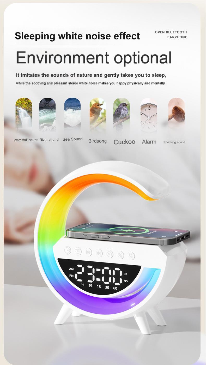 BT-3401 Bluetooth Speaker Night Light Alarm Clock Smart Desktop New ...