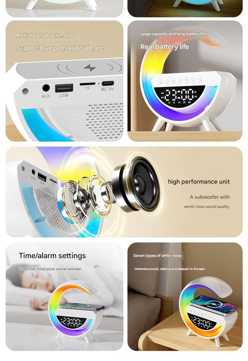 BT-3401 Bluetooth Speaker Night Light Alarm Clock Smart Desktop New ...