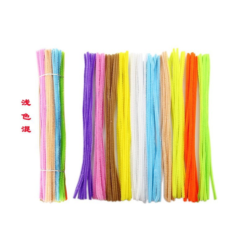 100Pcs/set Fil Chenille Stems Stick Pipe Cleaner Kids Educational Toys ...