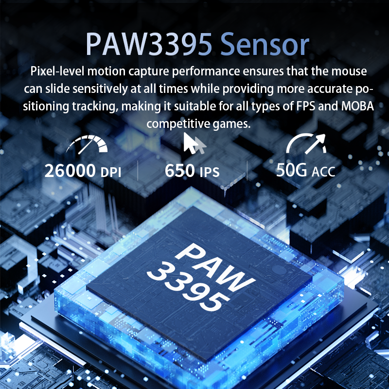 Delux M900 PRO-Light Version Gaming Mouse PAW3395 26000DPI Wired 2.4G ...